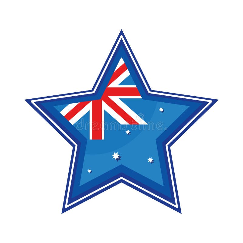 Australia day flag in star stock vector. Illustration of stars - 297940231