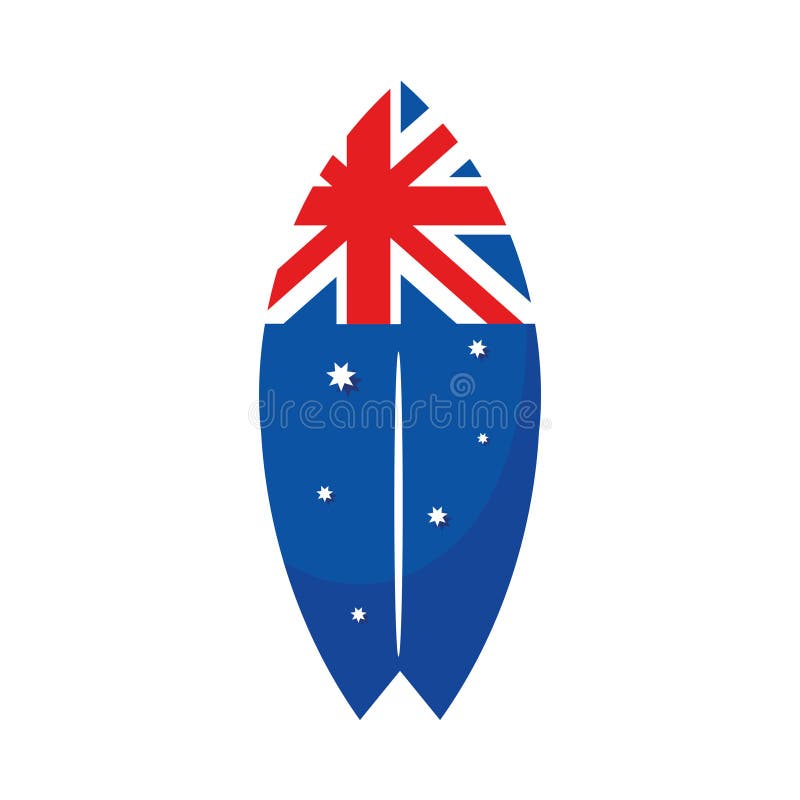 Australia Day Flag in Surfboard Stock Vector - Illustration of coast ...