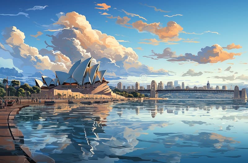 Australia Day Celebration with Flags and Sydney Opera House Stock ...