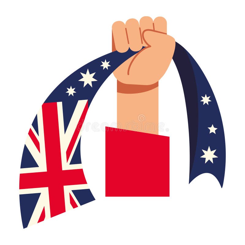 Australia Day Hand with Flag Stock Vector - Illustration of ...