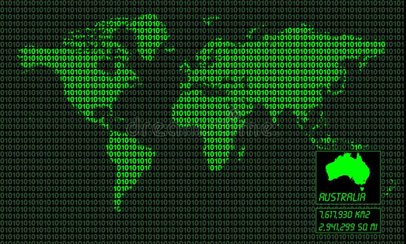 Australia on digital map stock illustration. Illustration of view ...