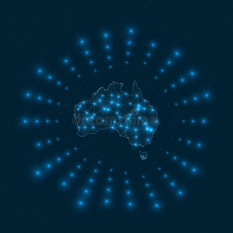 Australia network map. stock vector. Illustration of infographics ...