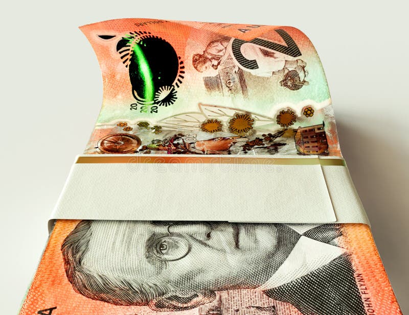 Australia Dollar Cash Note Wad Stock Illustration - Illustration of ...