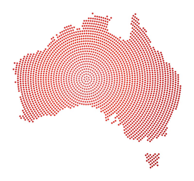 Australia dotted map. stock vector. Illustration of isolated - 263389205