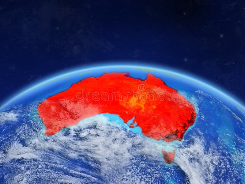 Australia on Earth from Space Stock Illustration - Illustration of ...