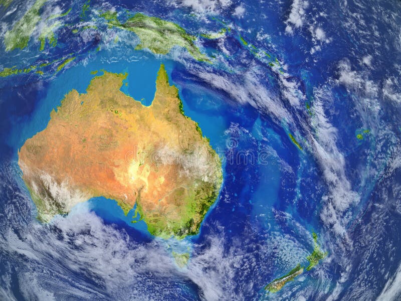 Australia on Earth from Space Stock Illustration - Illustration of ...