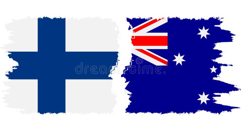 Australia and Finland Grunge Flags Connection Vector Stock Vector ...