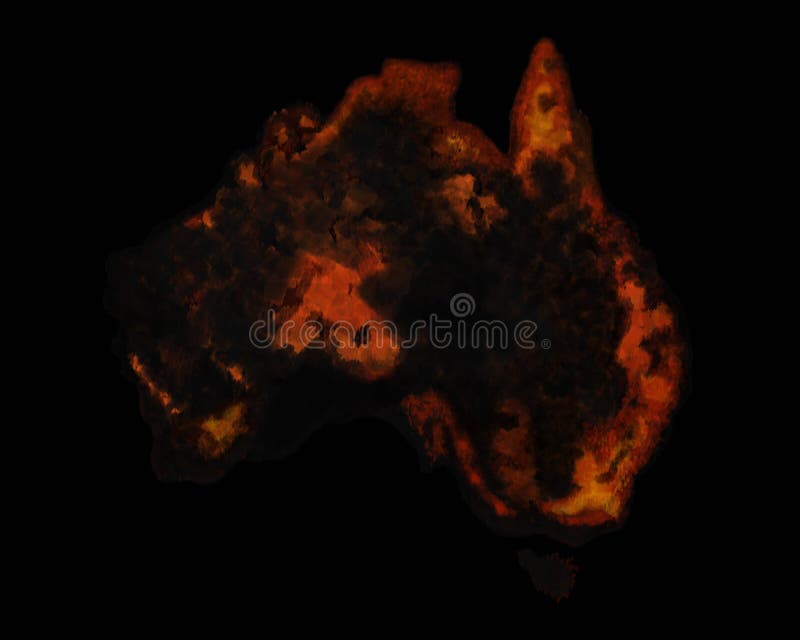 Australia on Fire View from Space Digital Drawing by Hand Stock ...