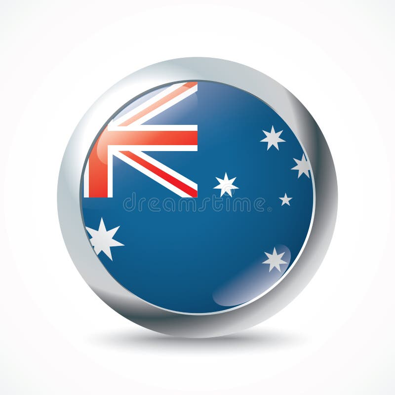 Australia flag button stock vector. Illustration of country - 125164439