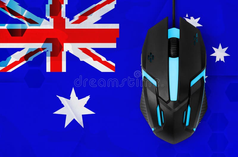 Australia Flag and Computer Mouse. Concept of Country Representing E ...