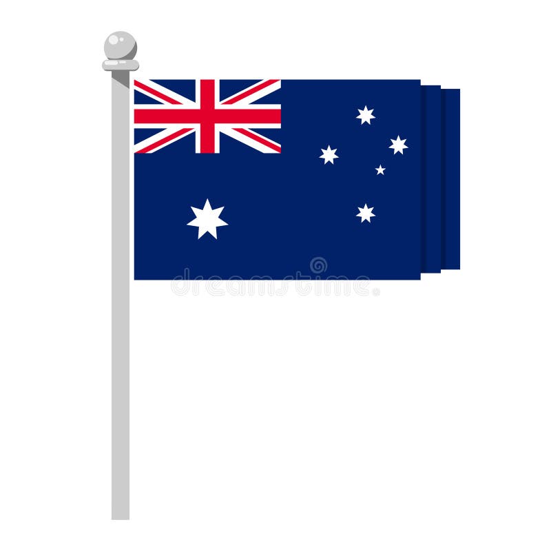 Australia Flag in Flat Style Isolated on White Background, Vector ...