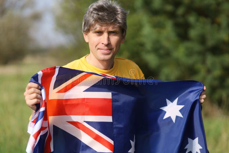 Australia Flag in Human Hands Stock Image - Image of government ...