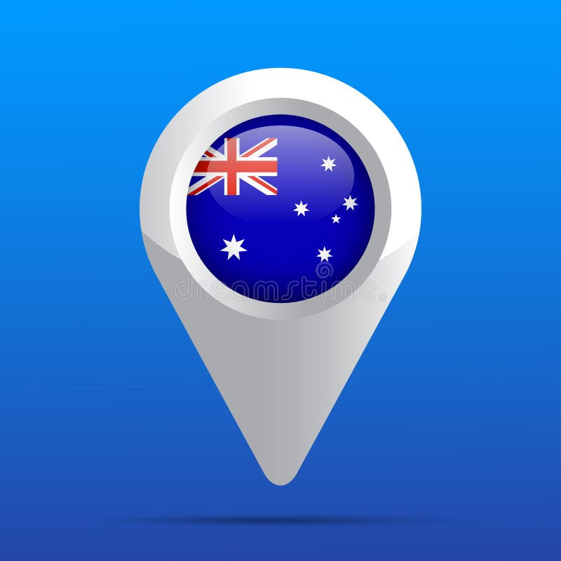 Australia Flag Map Icon. Glossy Icon Stock Vector - Illustration of ...