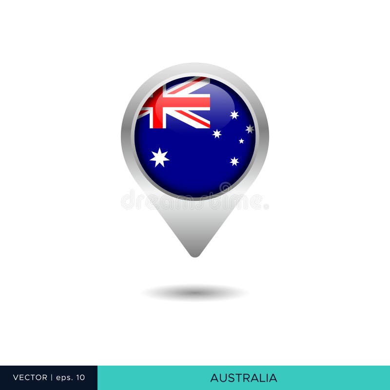 Australia Flag Map Pin Vector Design Template. Stock Vector ...