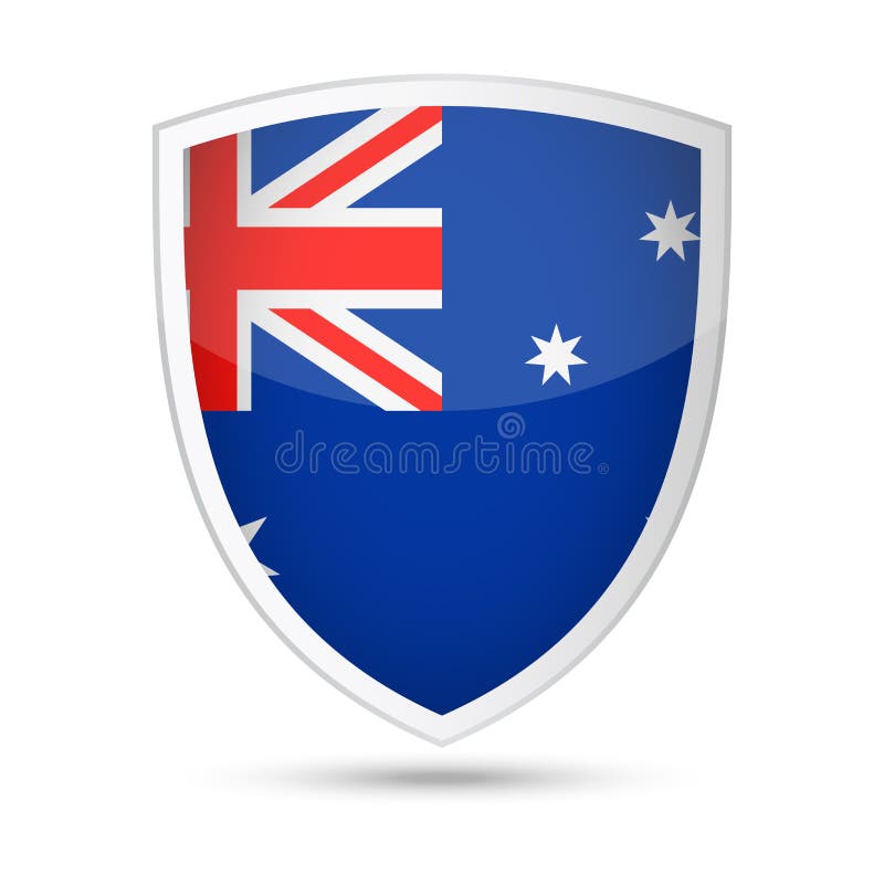Australia Flag Vector Shield Icon Stock Illustration - Illustration of ...