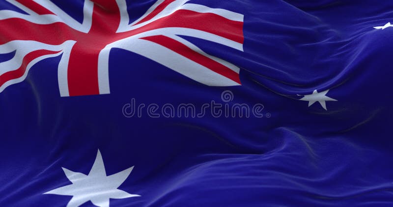 Australia Flag Waving in the Wind Stock Illustration - Illustration of ...