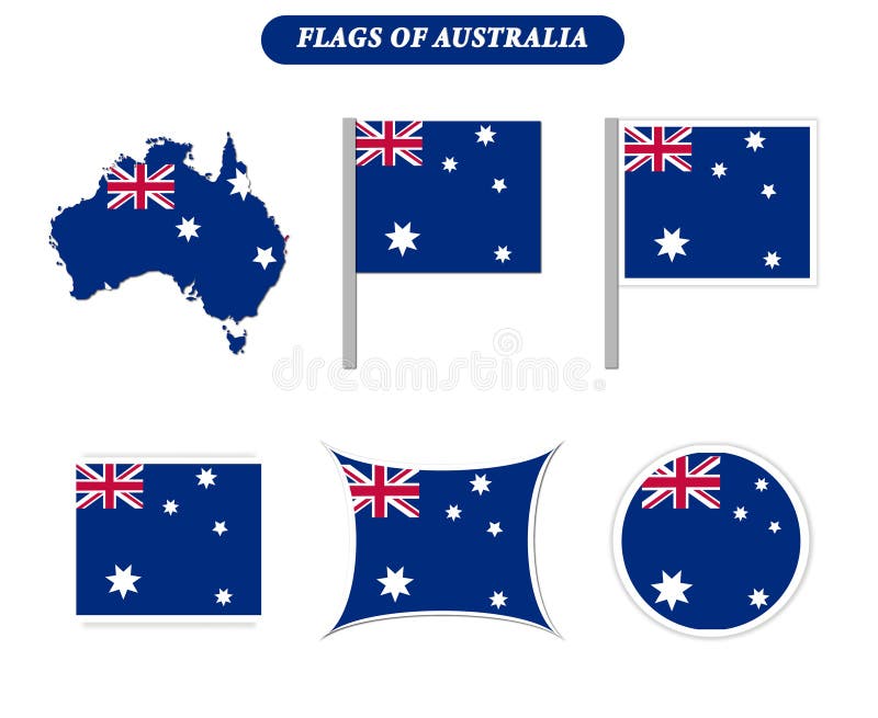 Australia Flags on Many Objects Illustration Stock Vector ...