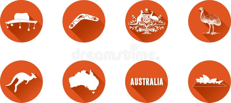 Australia Flat Icon Set editorial image. Illustration of flat - 63028675