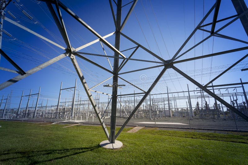 Large substation stock image. Image of generation, front - 89620179