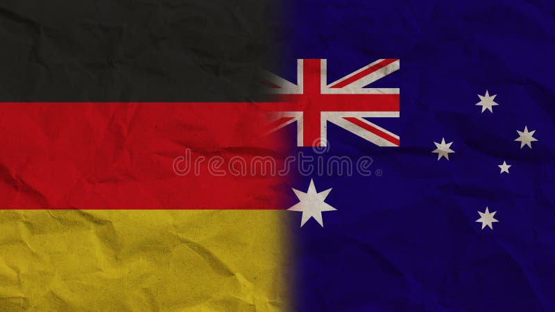 Germany and Australia Realistic Flag â€“ Fabric Texture Illustration ...