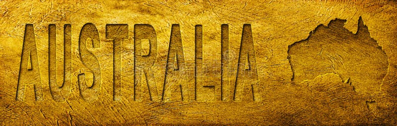 Australia Grunge Gold Texture Stock Illustration - Illustration of ...