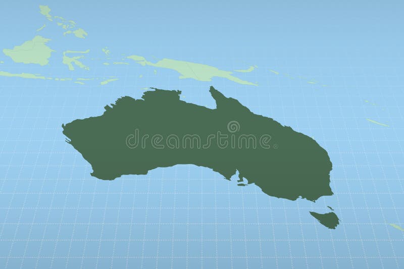 Australia Highlighted on a Detailed Map, Geographic Location of ...