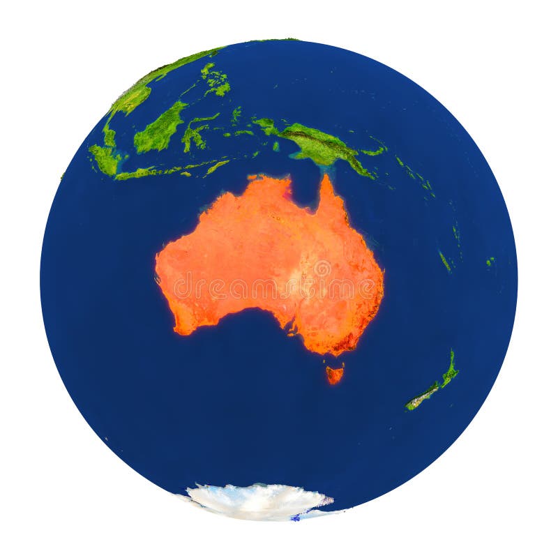 The Map of Australia is Highlighted in Blue on the World Map Stock ...