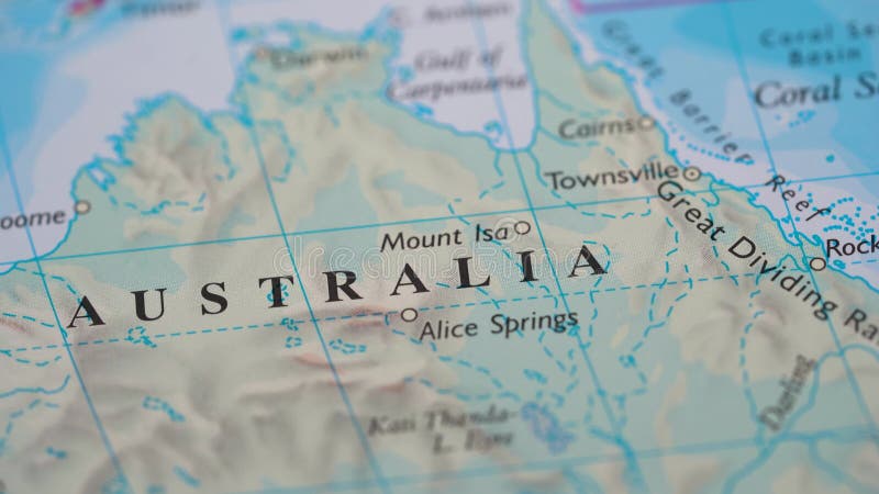 Australia Highlighted on a World Map 4K Stock Footage - Video of atlas ...