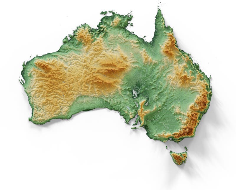 Australia relief map stock illustration. Illustration of height - 269414560