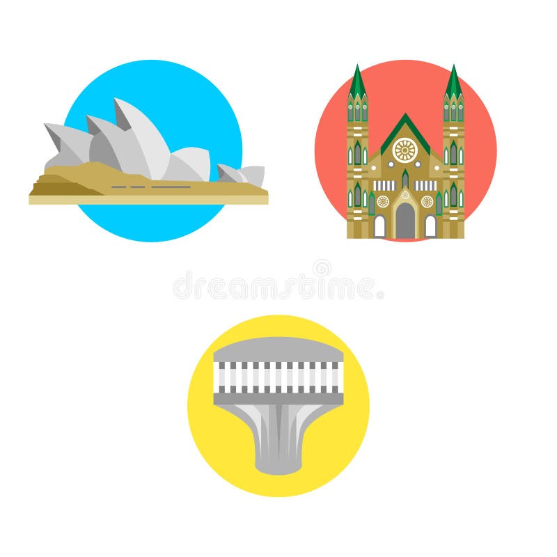 Australia icons set editorial stock photo. Illustration of culture ...