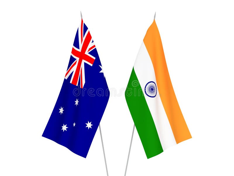 Australia and India Flags Together, Crumpled Paper Effect 3D ...