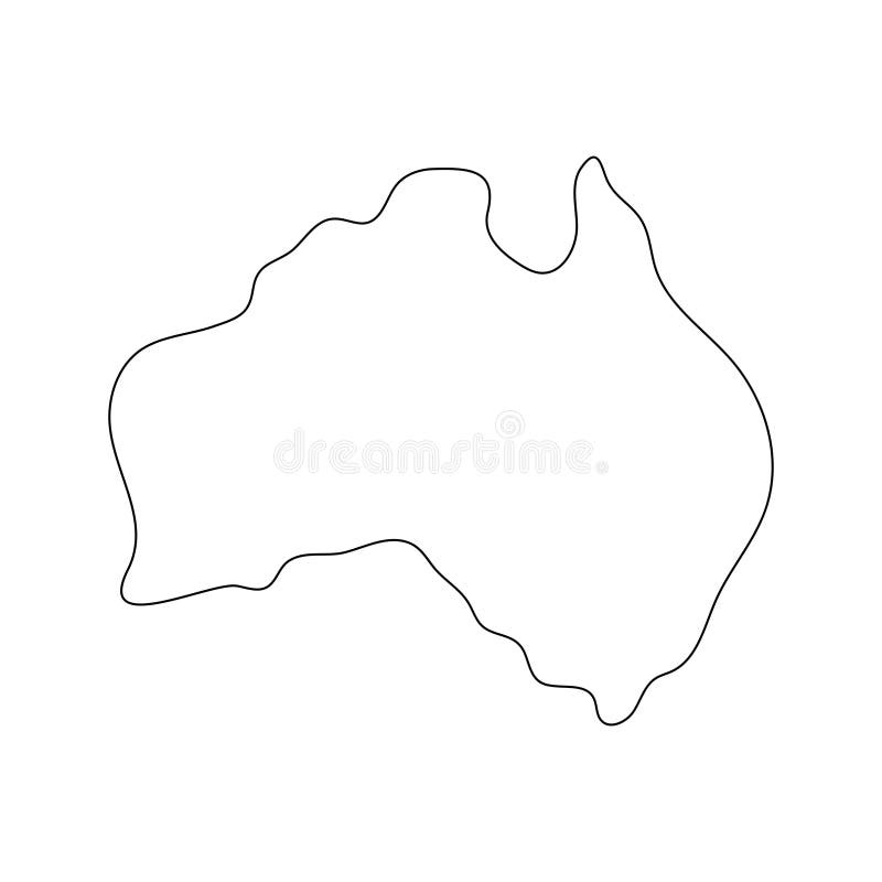 Australia line continent stock illustration. Illustration of black ...