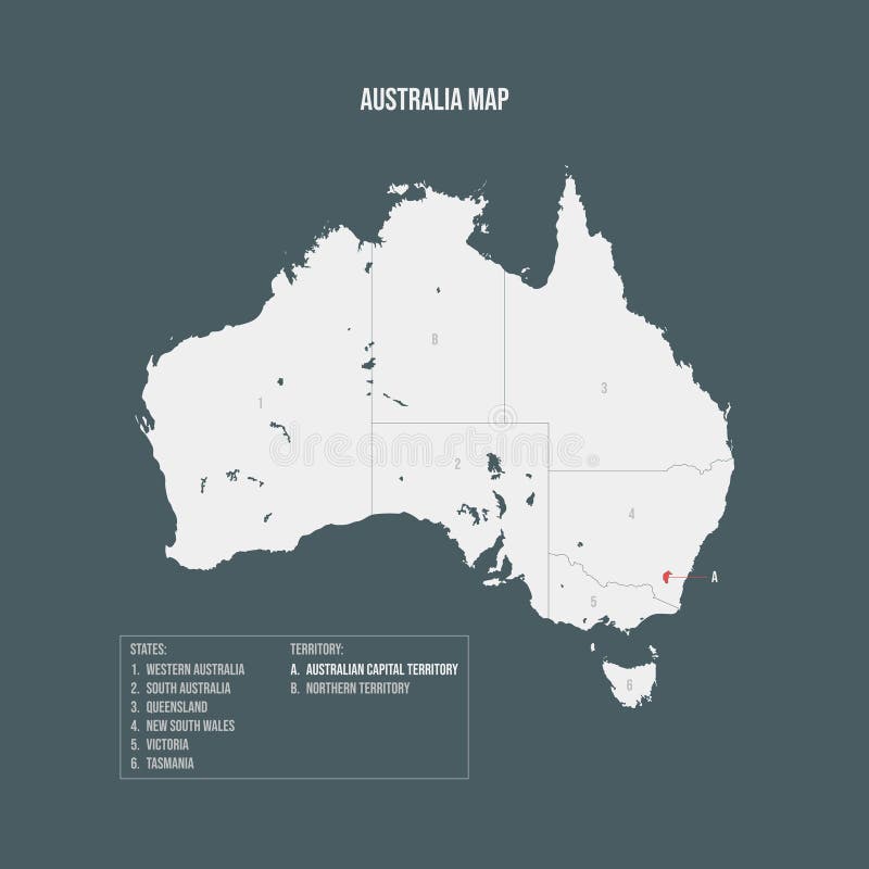 Vector Map of Australia with States and Territories - Australian ...