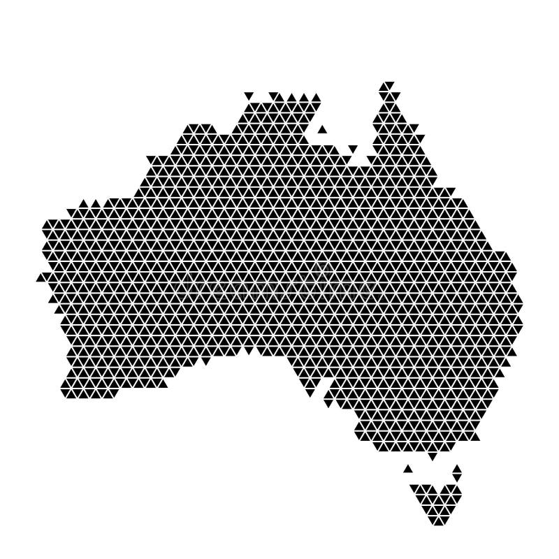 Australia Map Abstract Schematic from Black Triangles Repeating Pattern ...