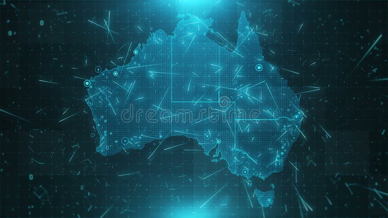 Australia Map Background Cities Connections 4K Stock Video - Video of ...