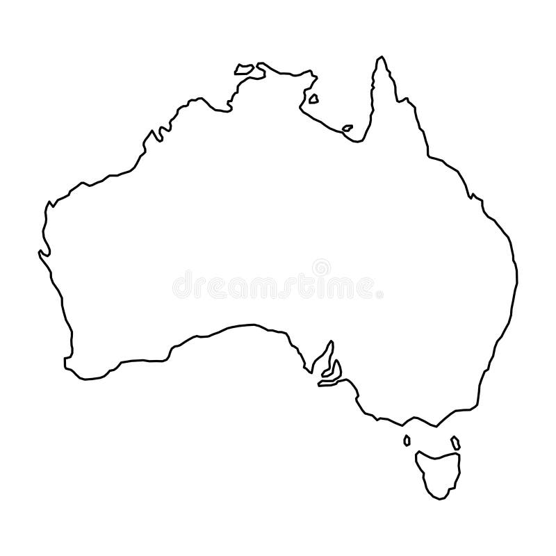 Australia Map from Black Isolines or Level Line Geographic Topographic ...