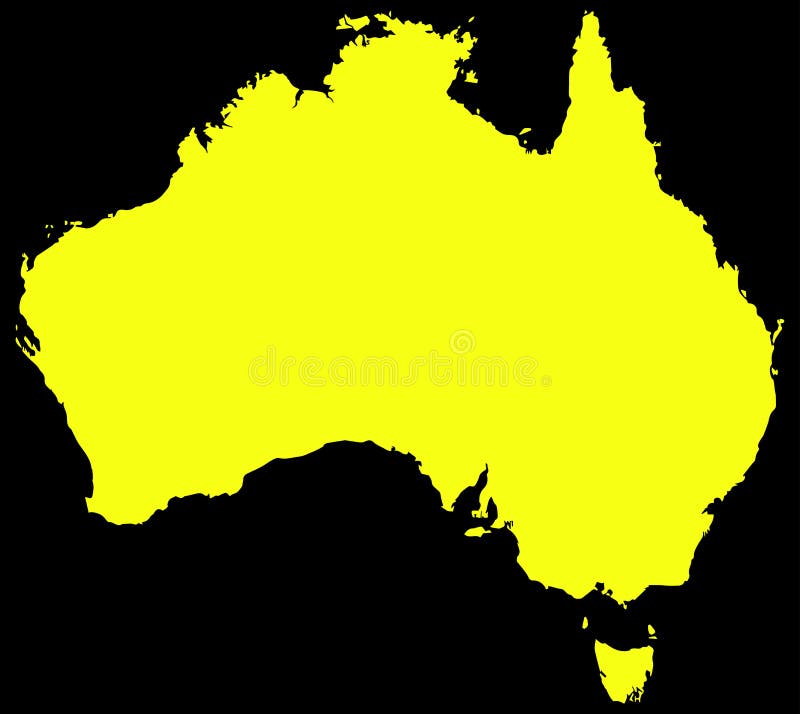 Yellow map of Australia stock illustration. Illustration of outline ...