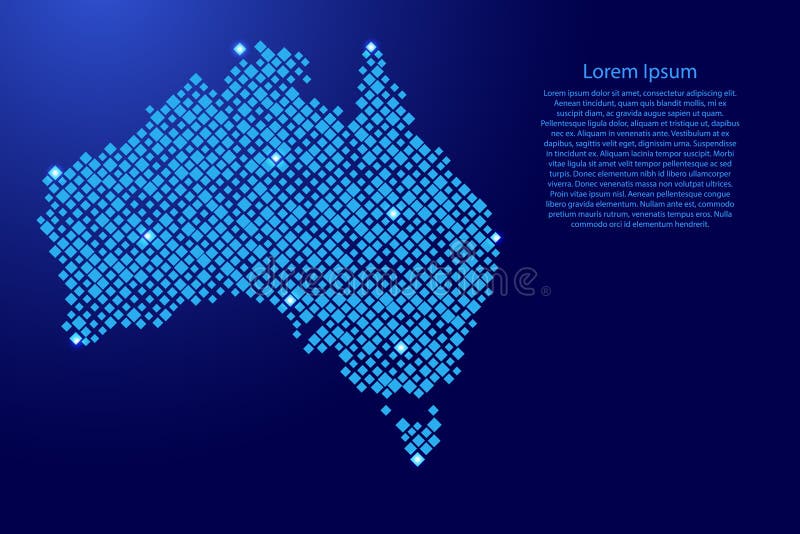 Australia Map from Blue Pattern Rhombuses of Different Sizes and ...