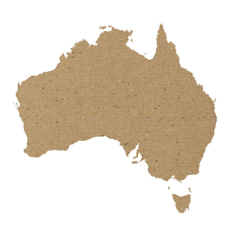 Australia Map With Carton Paper Texture Stock Illustration ...