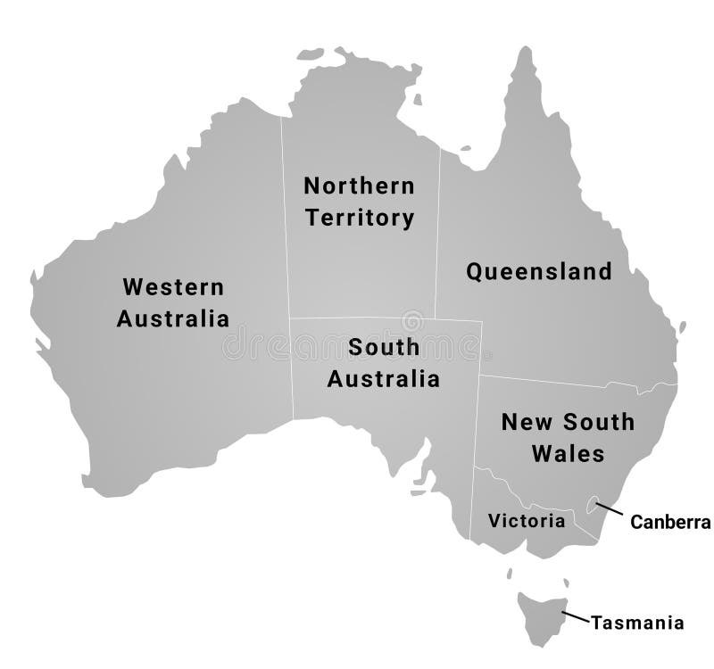 AUSTRALIA MAP COLOR with REGIONS Flat Design Illustration Stock ...