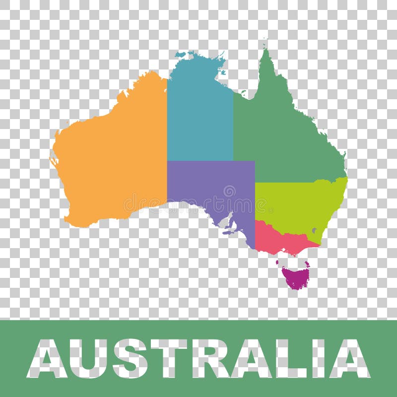 Australia Map Color with Regions. Vector Flat Stock Vector ...