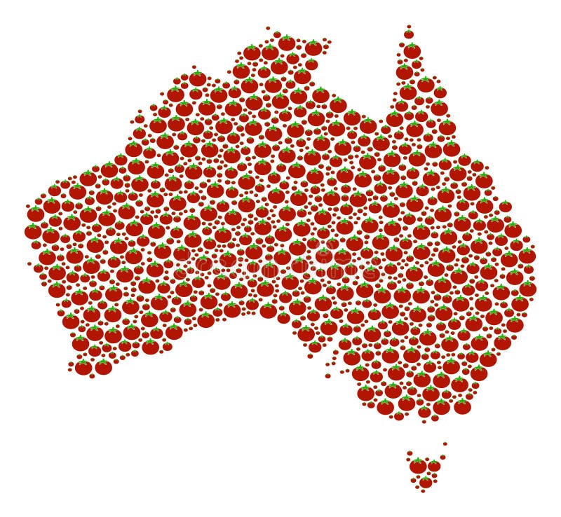 Australia Map Composition of Tomato Stock Vector - Illustration of ...