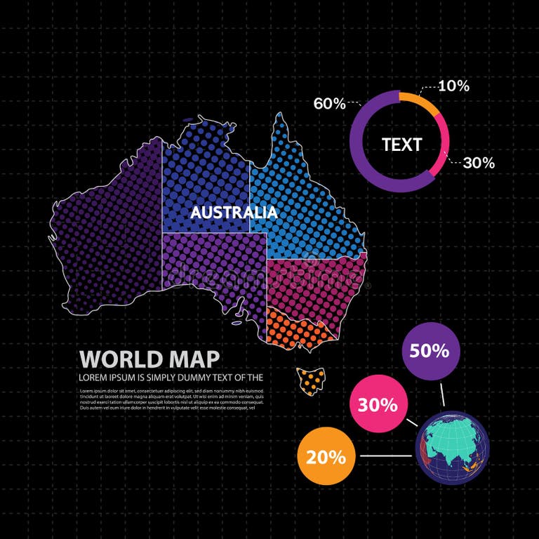 Australia Map Design Vector Illustration Stock Vector - Illustration of ...