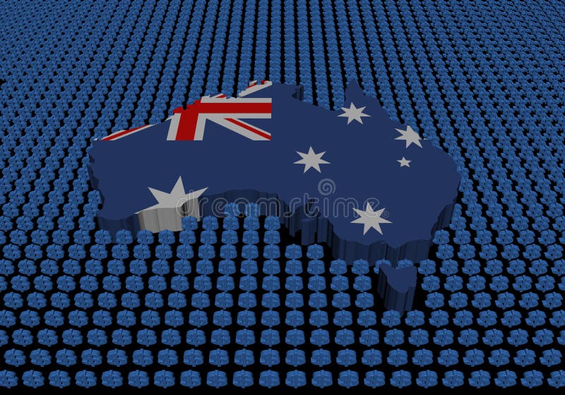Australia Map with Dollar Symbols Stock Illustration - Illustration of ...