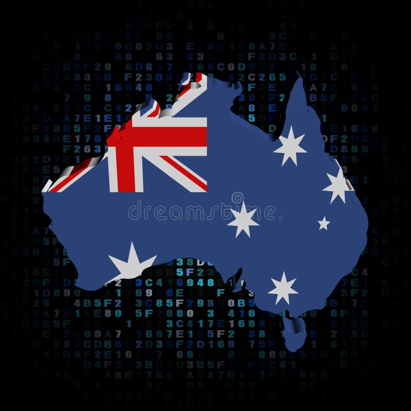 Australia Map Flag on Hex Code Illustration Stock Illustration ...