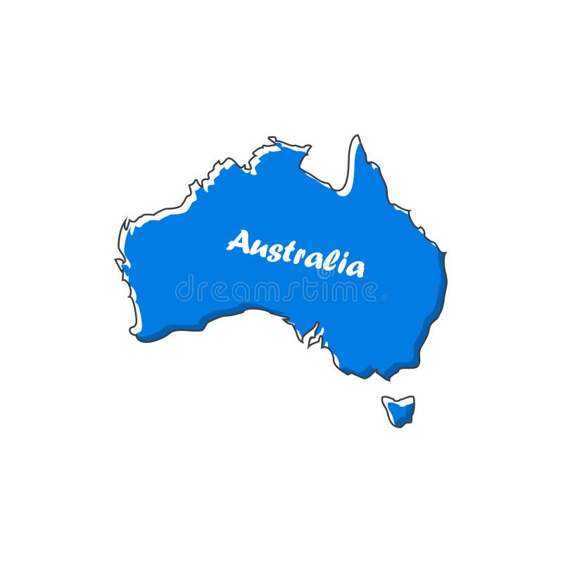 Australia Map Icon in a Flat Design. Vector Illustration Stock Vector ...