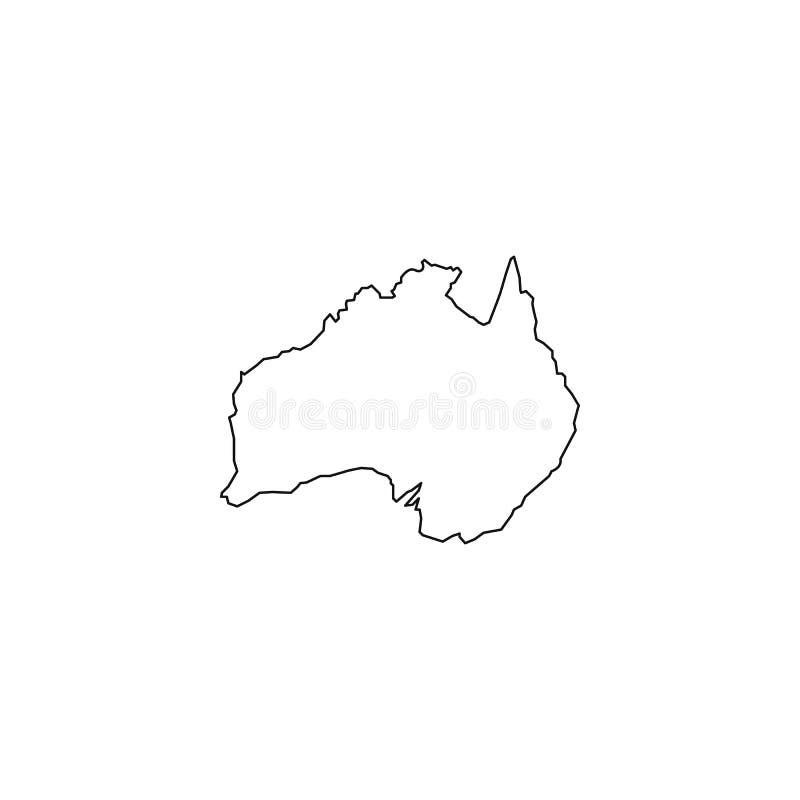 Australia Map Logo Line Icon. Vector Simple Symbol in Flat Style Stock ...