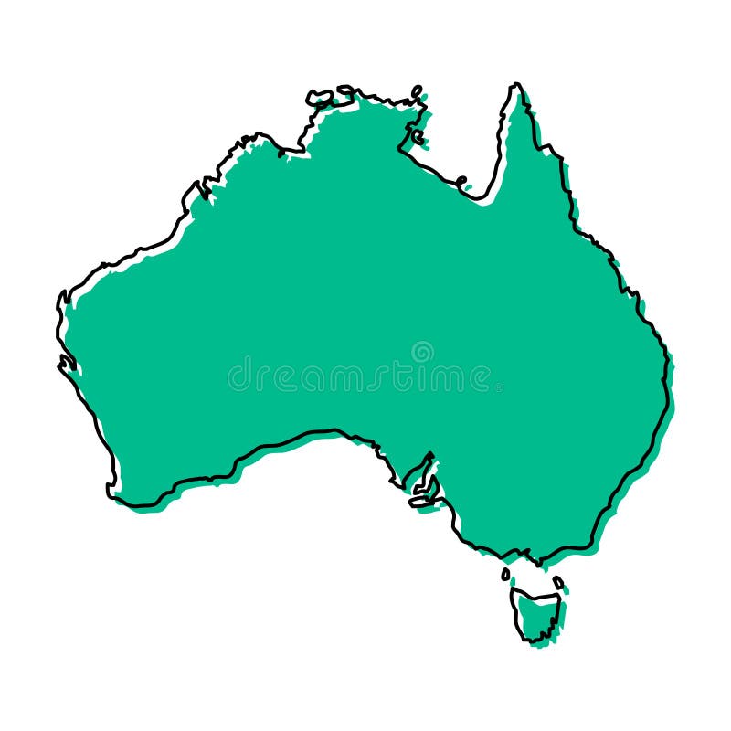 Australia Map Icon, Geography Blank Concept, Isolated Graphic ...