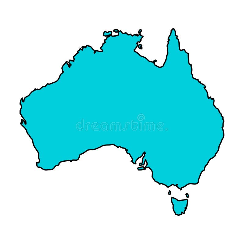 Australia Map Icon, Geography Blank Concept, Isolated Graphic ...