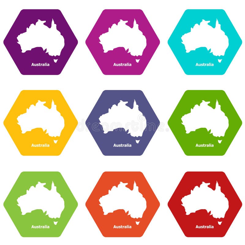 Australia Map Icons Set 9 Vector Stock Vector - Illustration of travel ...